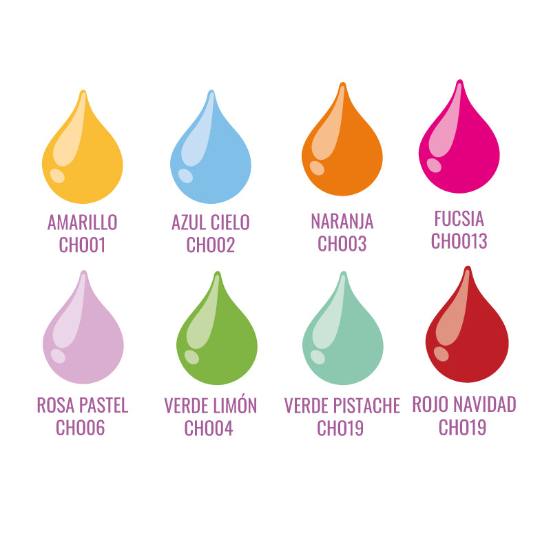 Kit de Choco Color Liposoluble 8 colores de 25ml – Ma Baker and Chef
